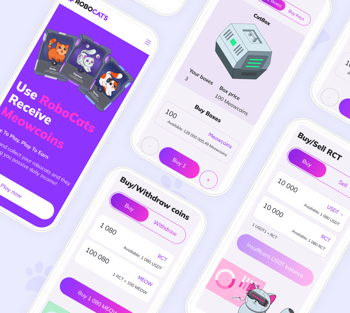 Robocats - internal development of the P2E platform.